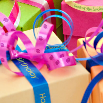 Custom Ribbon Rolls: Printed with your logo and text.