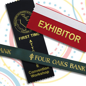 Badge ribbons for trade shows, conferences and more